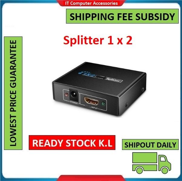 1in2out 4K 3D HDMI Splitter with UK Power Adapter for Projector Monitor ...