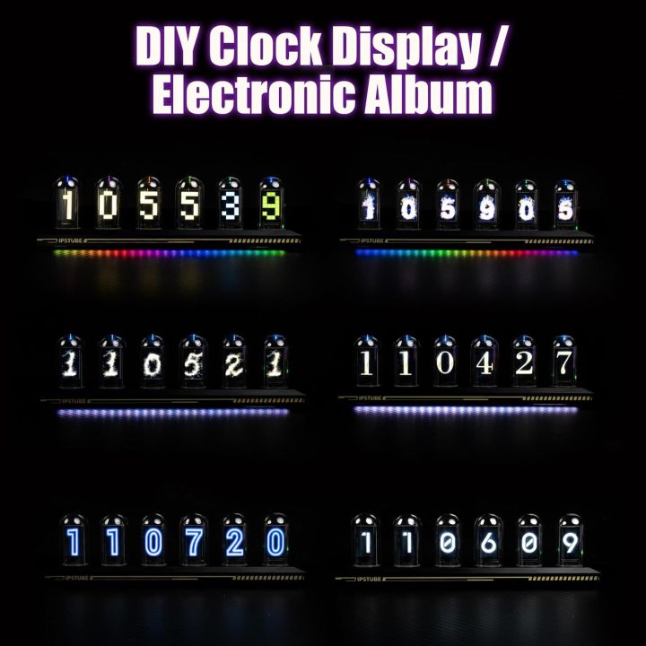 Night Light DIY Nixie Tube Clock Kit Simulation, Digital Clock APP Time ...
