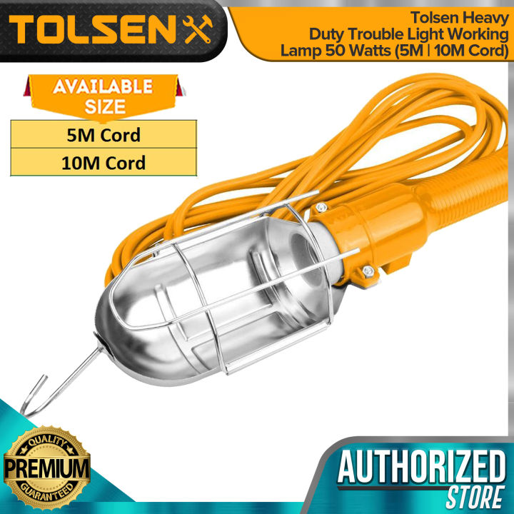 Tolsen Heavy Duty Trouble Light Working Lamp 50 Watts (5M | 10M Cord ...
