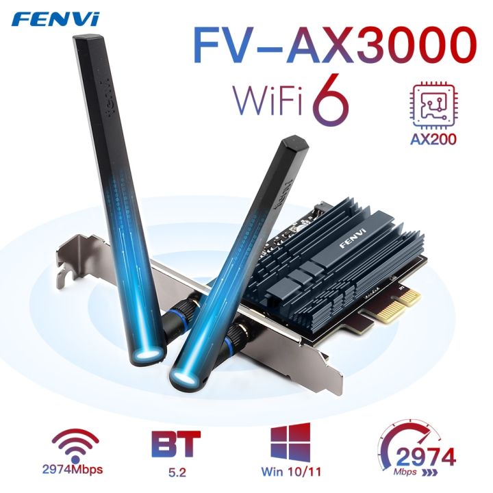 3000Mbps FV-AX3000 PCIe ไร้สาย6 AX200สำหรับ5.2บลูทูธ802.11AX 2.4G/5Ghz ...