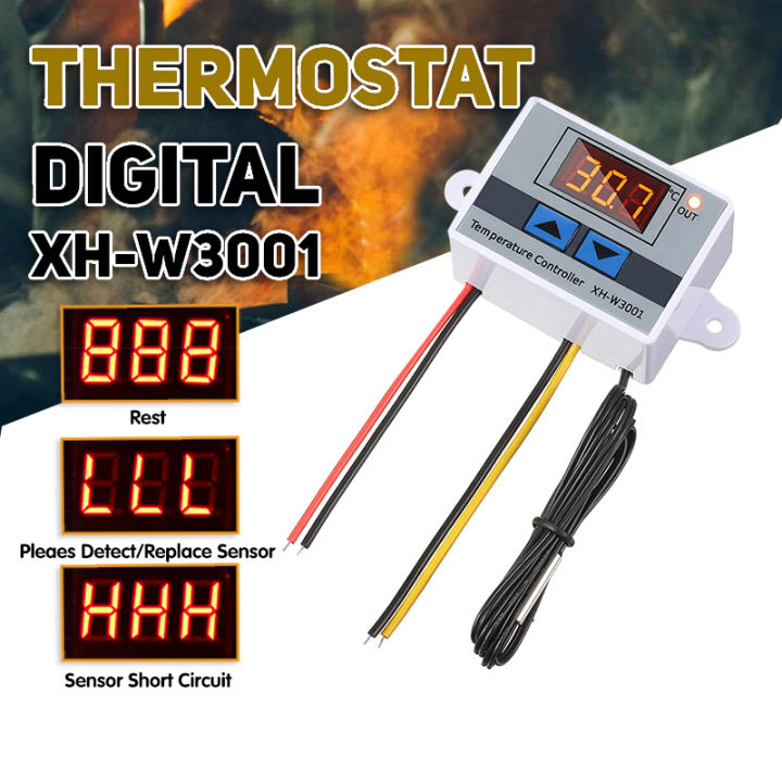 LED Digital Temperature Controller XH-W3001 10A 12V 24V 220VAC for ...