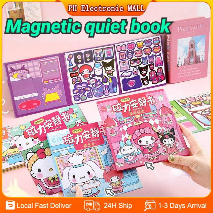 Cartoon Magnetic Kuromi Paper Doll House Book Set Sanrio Quiet Book ...