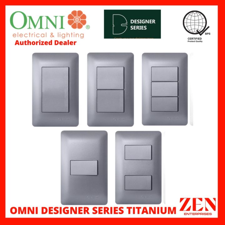 COD Omni Designer Series TITANIUM 1 Way 3 Way Switch Set 16A (1GANG, 2GANG, 3GANG) | Lazada PH