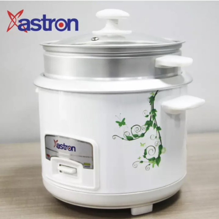 Astron GRC-1827 Rice Cooker with Steamer (1.8L) with tempered glass lid ...