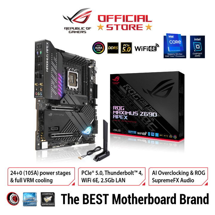 ASUS ROG Maximus Z690 Apex Intel LGA 1700 ATX gaming motherboard, 24+0 ...