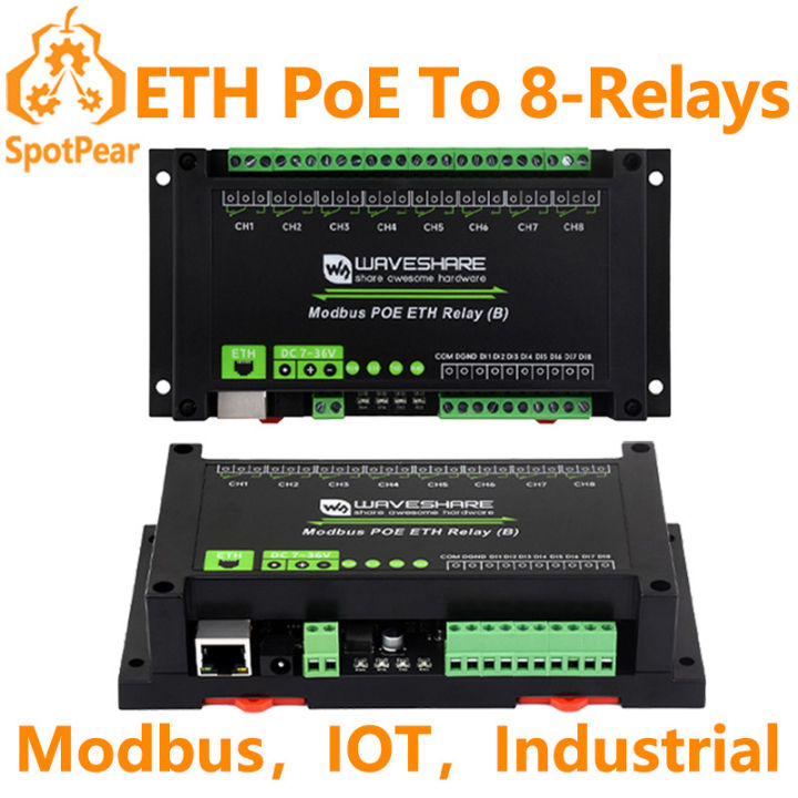 Industrial Modbus POE ETH RJ45 To 8-Ch Relay B RTU/Modbus TCP-Ethernet ...