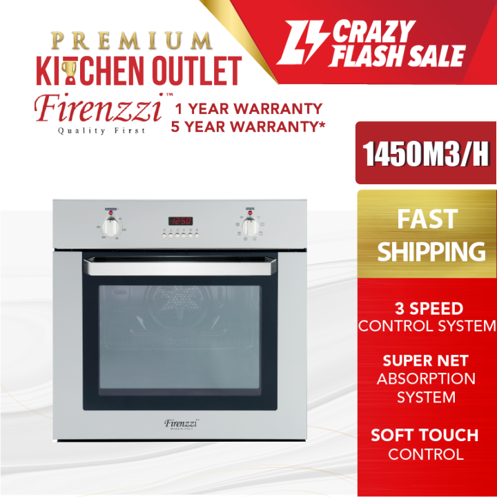 FIRENZZI 59L Built-In Oven with 8 Cooking Functions Electronic Setting ...
