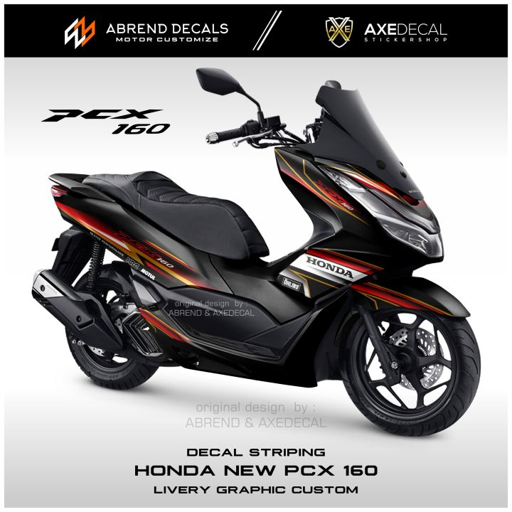 STIKER MOTOR HONDA PCX 160 NEW GRAFIS CUSTOM / STRIPING PCX 160 BARU ...