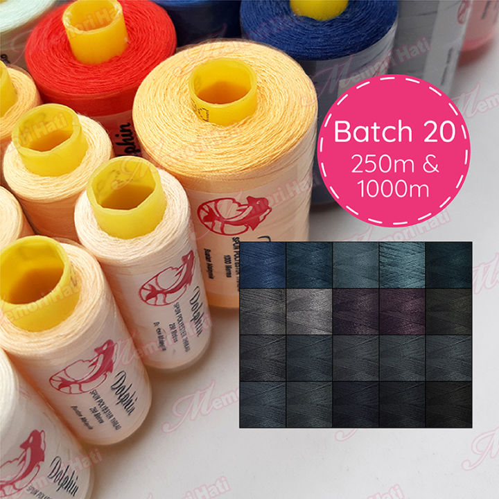 1pc 250m & 1000m Dolphin Sewing Threads / Benang Jahit Biasa / Batch 20 ...