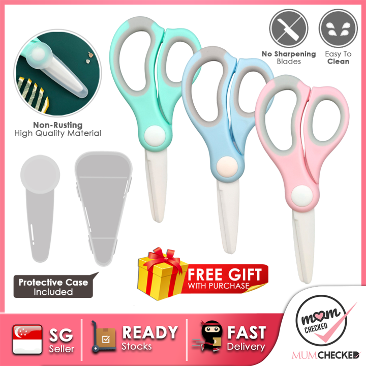 Ceramic Food Scissors | Baby Food Scissor with Case & Cover | Safety ...