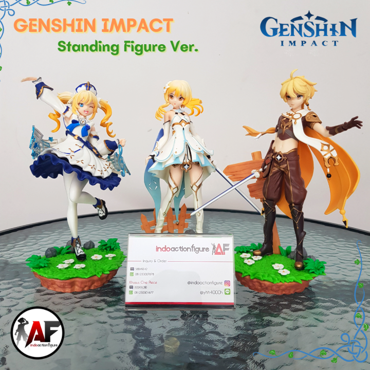 Action Figure Genshin Impact Traveler Lumine Aether Barbara Standing ...