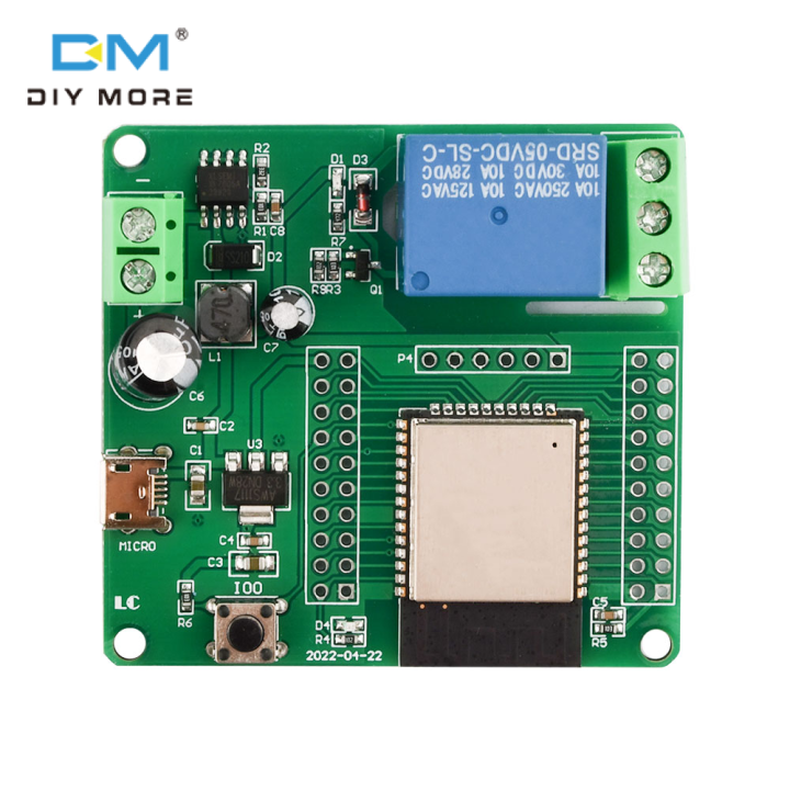 Diymore Esp32 Wifi โมดูลรีเลย์เดี่ยว 4 เมกะไบต์แฟลชความจุสูงบอร์ดรีเลย์ที่ตั้งโปรแกรมได้สำหรับ