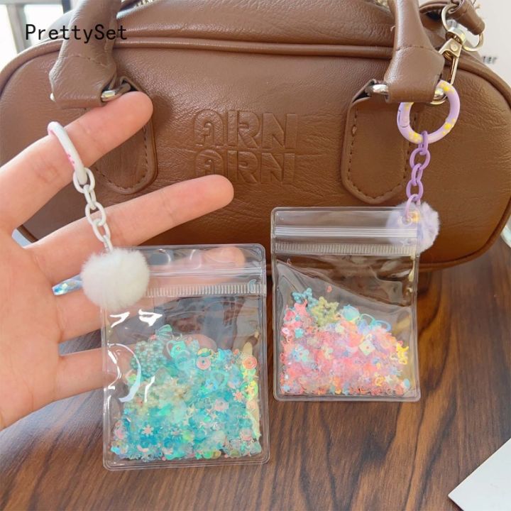 PVC Transparent Storage Pouch Portable Keychain Pendant Jewelry ...