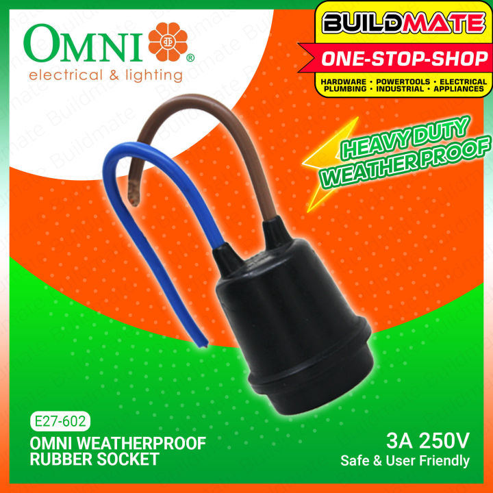 BUILDMATE Omni Weatherproof Rubber Socket 3A 250V Bulb Holder Lamp ...