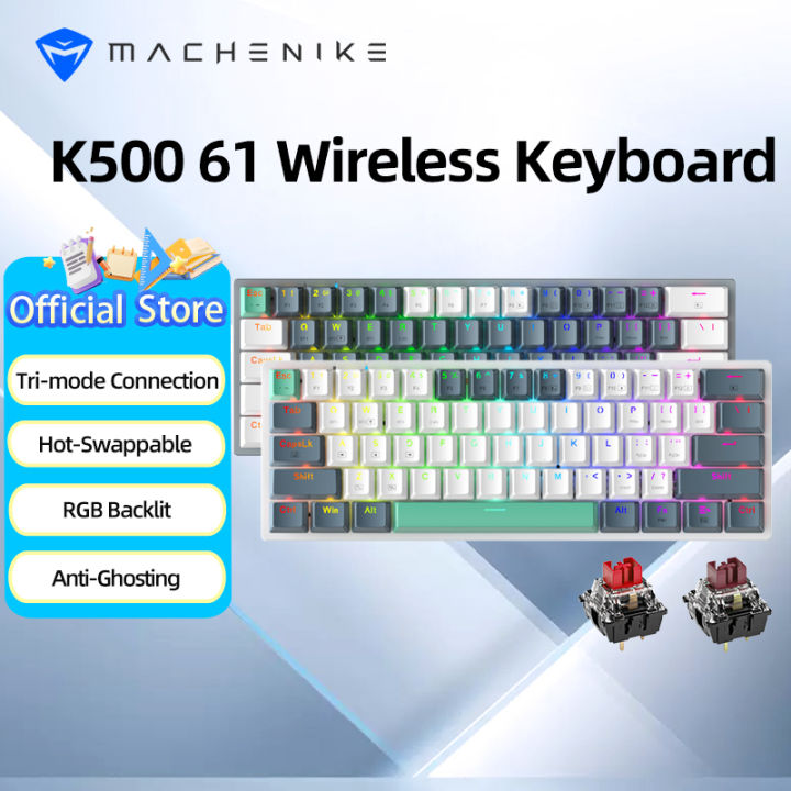 [Deliver In 72 hours]Machenike K500 B61 Mechanical Keyboard 61 Key Tri ...