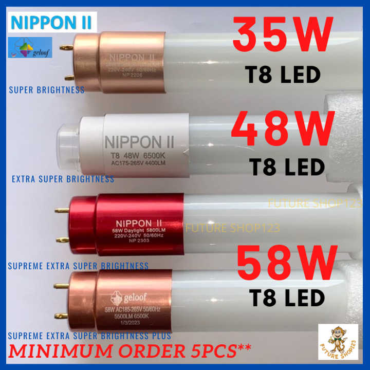 5PCS ORIGINAL NIPPONII GELOOF T8 LED Tube 4 Feet Lampu Kalimantang LED ...