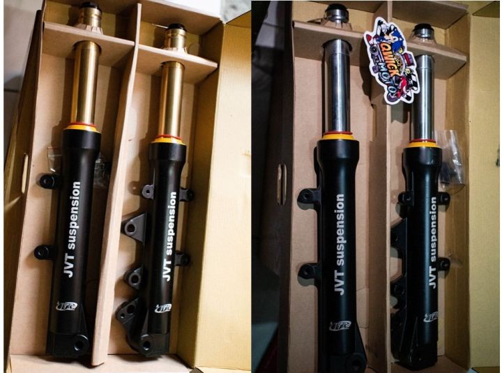JVT FRONT SHOCK WITH ADJUSTABLE PRELOAD FOR NMAX V1 and V2 (Gold/Silver ...