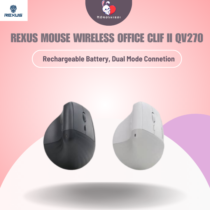 Rexus Clif II Dua Vertical Mouse Wireless Dual Mode Connection Cliff ...