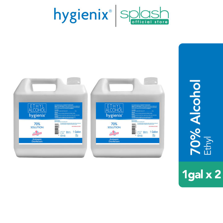 Hygienix 70% Anti-Bacterial Solution Ethyl 1 Gallon set of 2 | Lazada PH