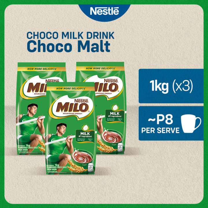 MILO Powdered Choco Malt Milk Drink 1kg - Pack of 3 | Lazada PH