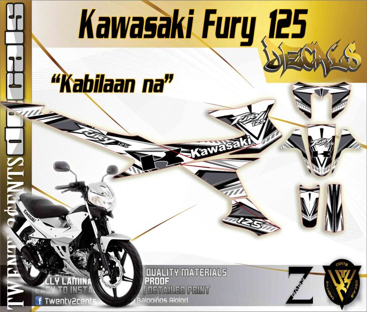 Kawasaki fury 125 Decals High-Quality Stickers (racing graphics ...