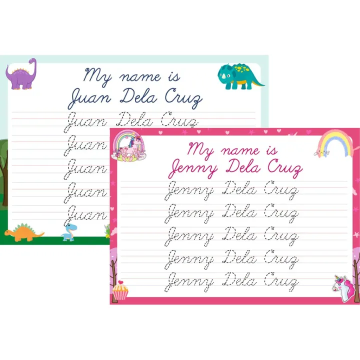 Cursive Name and Alphabet Tracing Mat/ Laminated 250 microns thick A4 ...