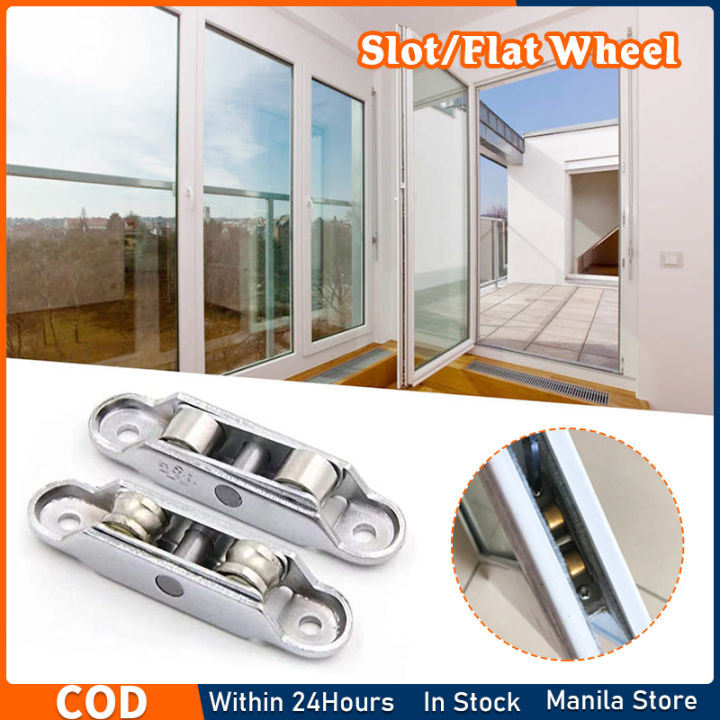 Push-pull Window Pulley Zinc alloy Flat/Concave Double Wheel Balance ...
