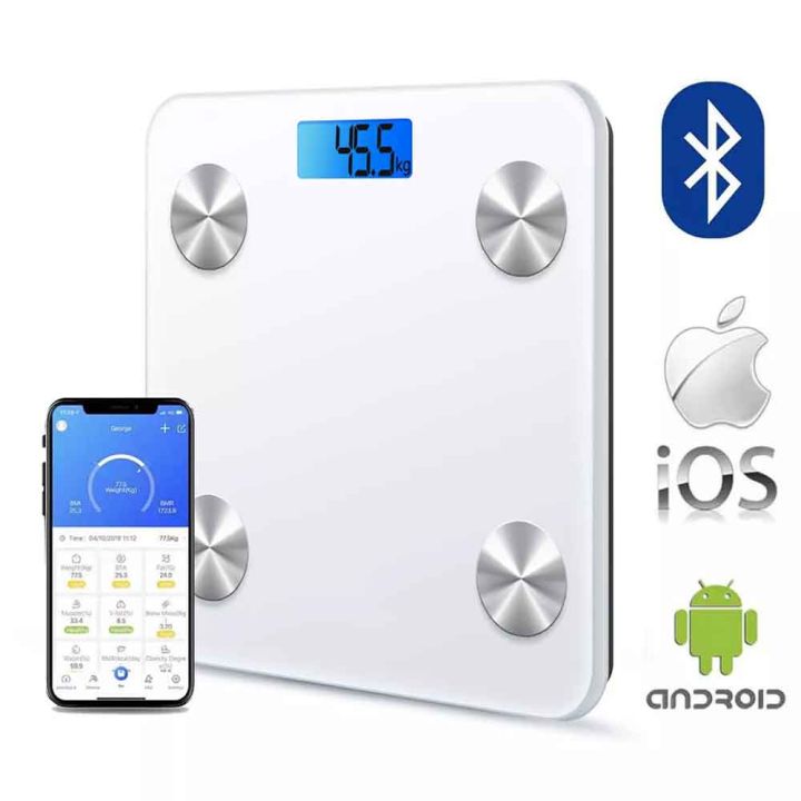 Smart Digital Bathroom Body Fat Scale 180KG Bluetooth Scales Weight BMI Water Smart Bluetooth ...