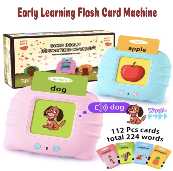 Montessori Bilingual Flash Card Smart Reader Early Learning Teaching ...