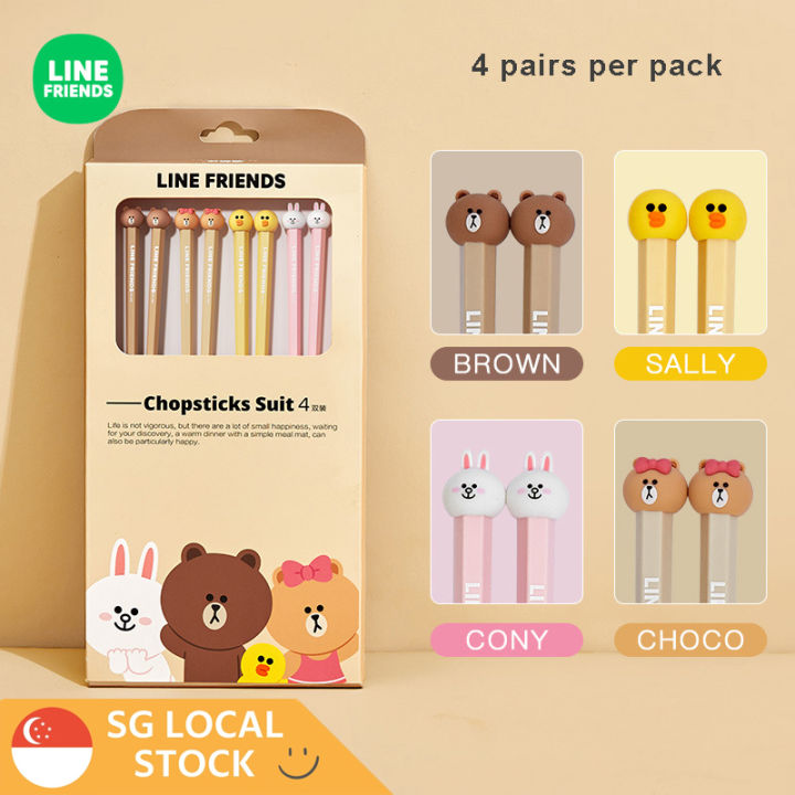 Line Friends Chopsticks Brown Cony Sally Choco | Lazada Singapore