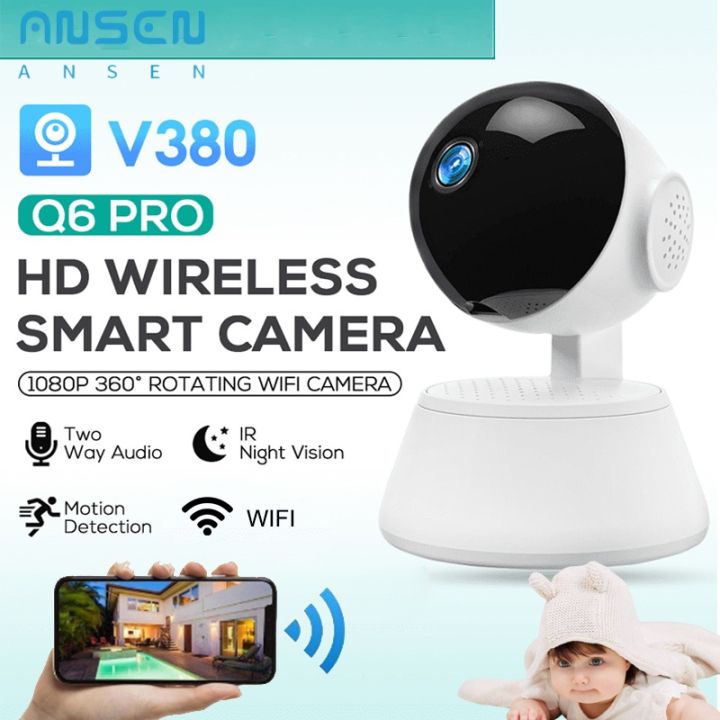 ANSEN Q6 Pro V380 CCTV Camera Wifi Connect to Cellphone 3D Panoramic HD WiFi Night Vision ...