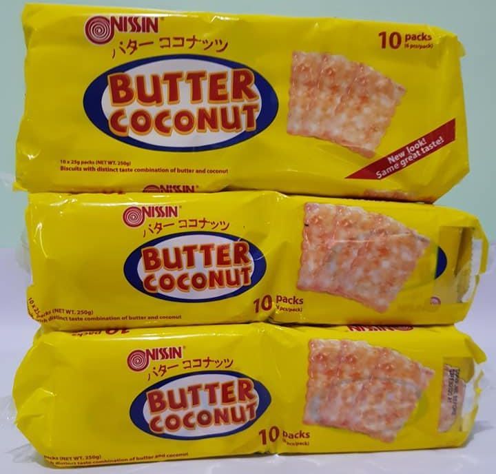 Nissin Biscuits Butter Coconut Flavor (3 packs x 250 grams per pack ...