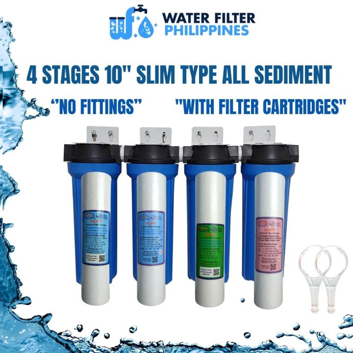 Water Filter 4 Stages 10" Slim Type All Sediment No Fittings Ideal for ...