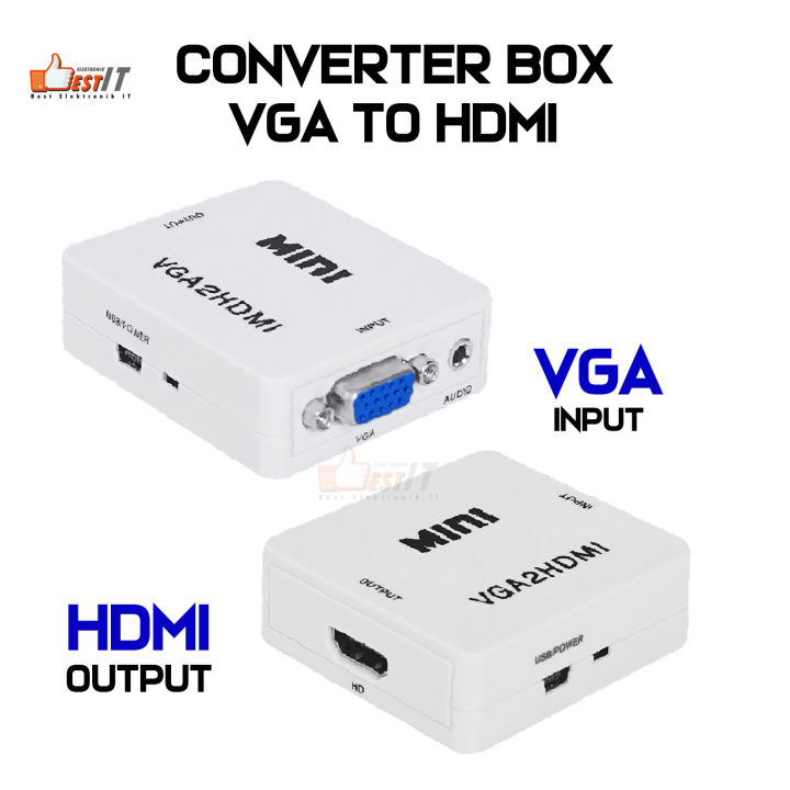 VGA to HDMI Converter Box | Lazada Indonesia