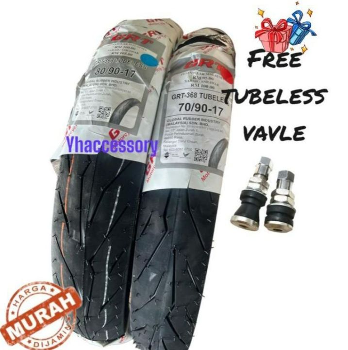 GRT 368 TAYAR TUBELESS 70/90x17 80/90x17 bunga pirelli rosso sport | Lazada