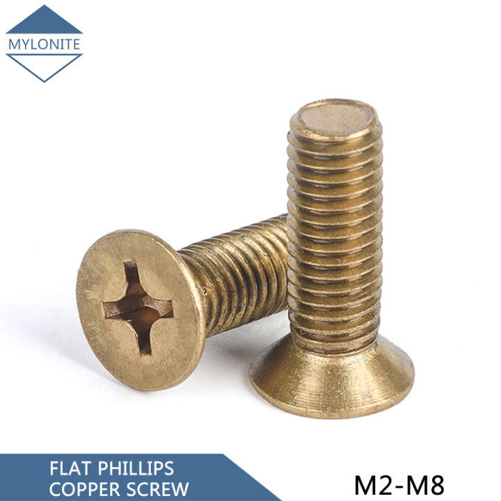 M2 M2.5 M3 M4 M5 M6 M8 Brass Flat Head Cross Recessed Machine Screw ...