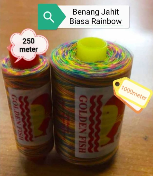 Benang Jahit Biasa Rainbow berwarna-warni | Lazada
