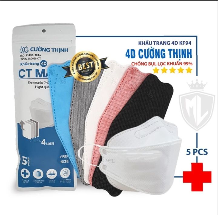 (Túi 10 chiếc ) Khẩu Trang 4D MASK KF94 Công Nghệ Dập Hàng Quốc, Thiết ...