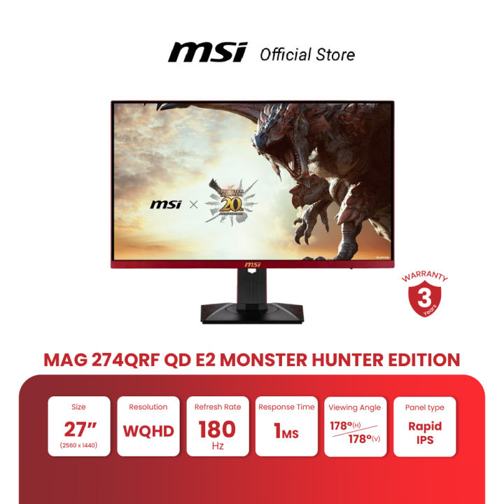 MSI MONITOR MAG 274QRF QD E2 MONSTER HUNTER EDITION | 27" | WQHD ...