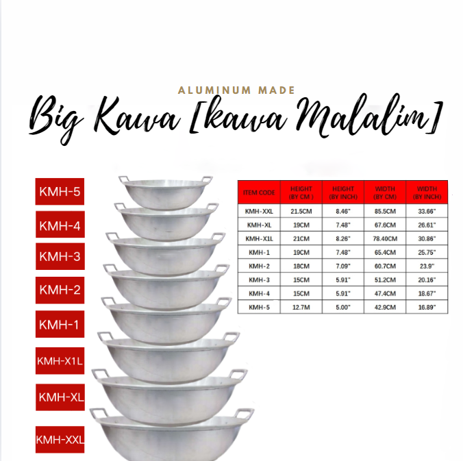 [1PC] High Quality Big Kawa Talyasi Malalim Pots Aluminum Cookware ...