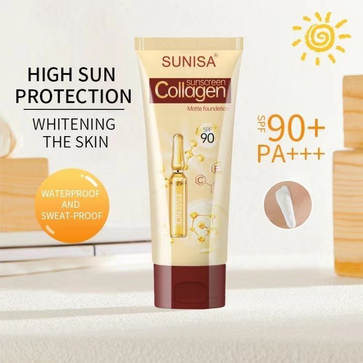 SUNISA Collagen Sunscreen SPF 90 Matte foundation HIGH SUN PROTECTION ...