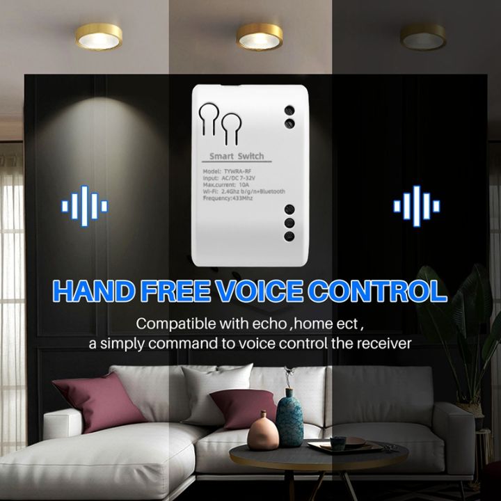 (WUSG) 1CH Smart Switch 7-32V AC DC WIFI Tuya Remote Control 433 Light ...