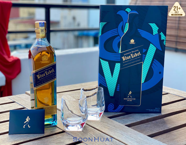 Johnnie Walker Blue Label with Crystal Glass Gift Pack | Lazada