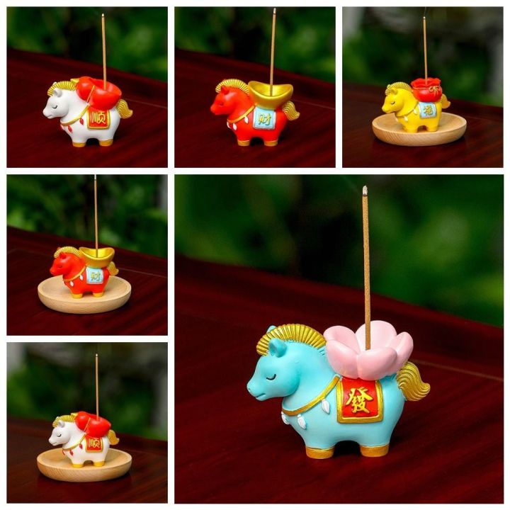 FRACTALIST Resin Zodiac Pony Incense Burner Creative Pony Shape Incense ...
