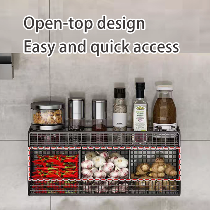 Yoice Wall Mounted Kitchen Hanging Rack Multifunction Storage Basket ...