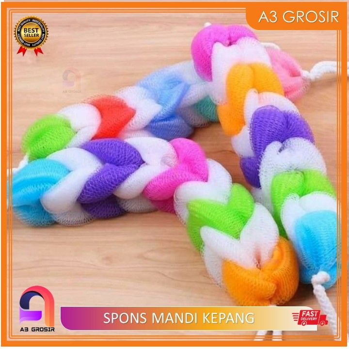 Spons Mandi Panjang ukuran 50gr / spon mandi kepang /shower puff / Bath ...