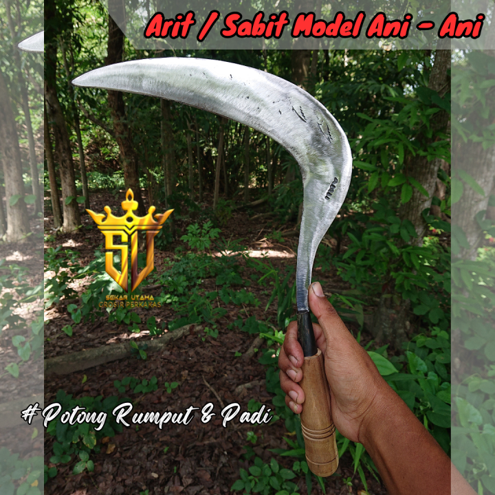 Arit Potong Rumput Dan Padi Baja Asli Tajam - Sabit Model Ani Ani ...