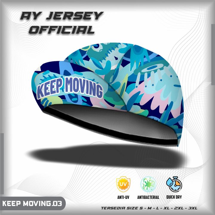 TOPI SEPEDA KEEP MOVING | CYCLING CAP | FULLPRINTING | Lazada Indonesia