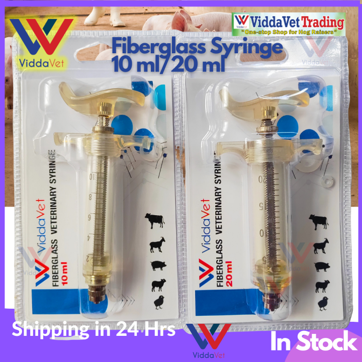 Viddavet fiberglass clear syringe reusable fiberglass syringe 10 ml 20 ...