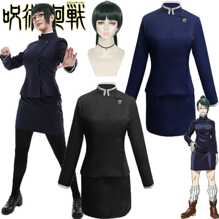 Anime Jujutsu Kaisen Zenin Maki Costume For Women Japanese Student ...
